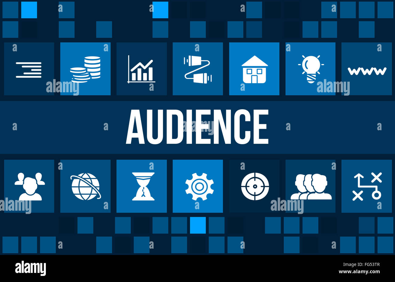 Audience concept image with business icons and copyspace Stock Photo - Alamy