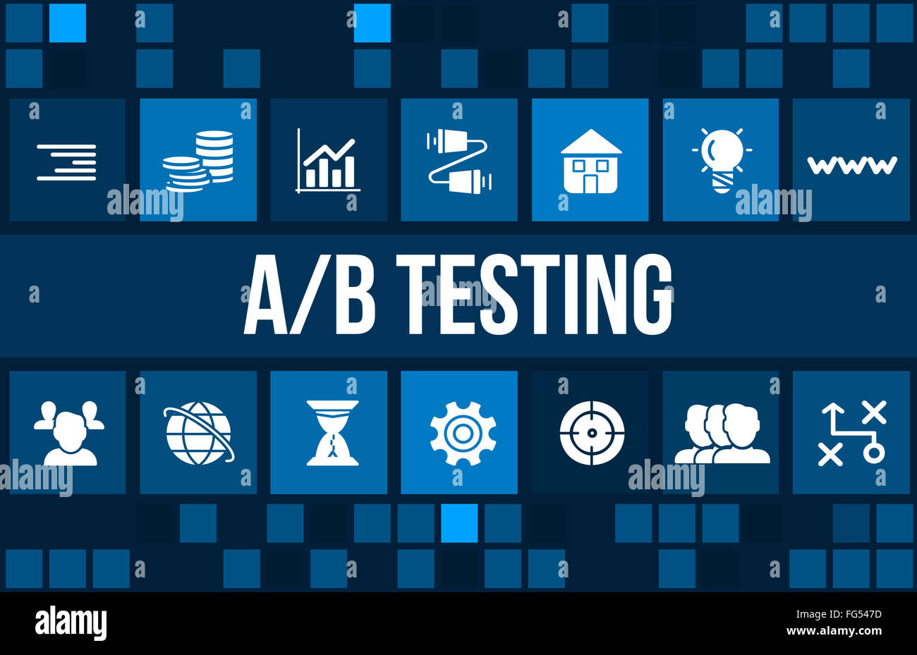 A/B testing concept image with business icons and copyspace Stock Photo ...