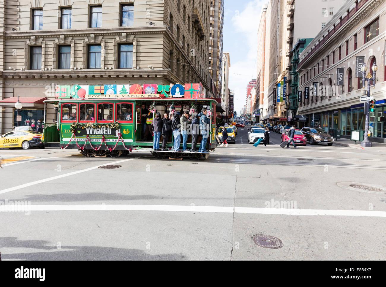Cable car / trolley on the street of San Francisco, California Stock ...