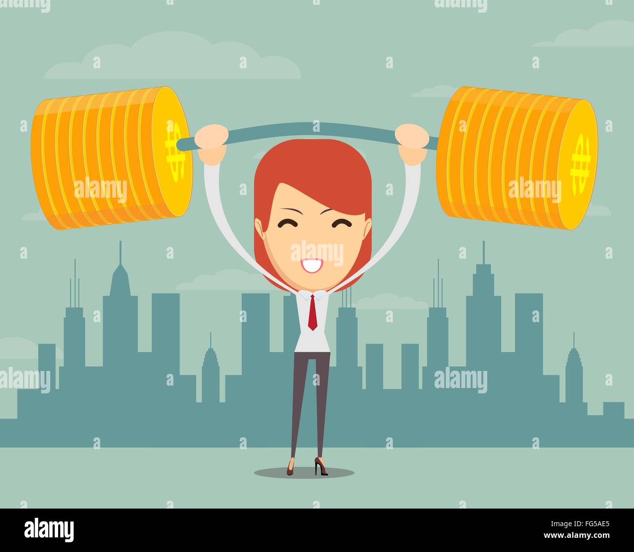 Businesswoman solves lightly every weight work Stock Vector Image & Art ...