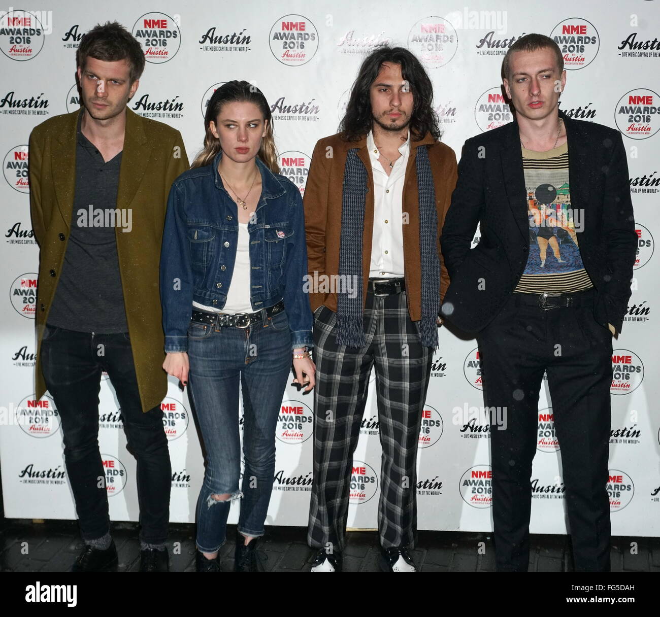 London, UK. 17th February, 2016. Wolf Alice. Ellie Rowsell, Joel Amey ...