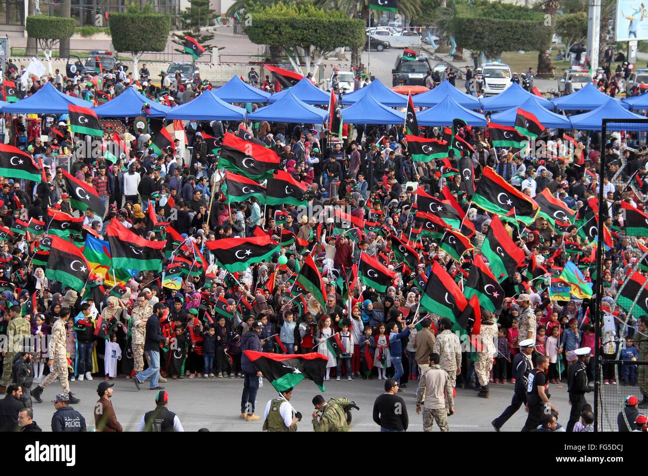 Tripoli, Libya. 17th Feb, 2016. People celebrate the fifth anniversary ...