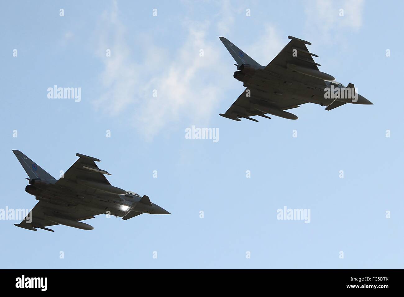 ZK302 and ZK321, two Eurofighter Typhoons from 6 Squadron, Royal Air ...