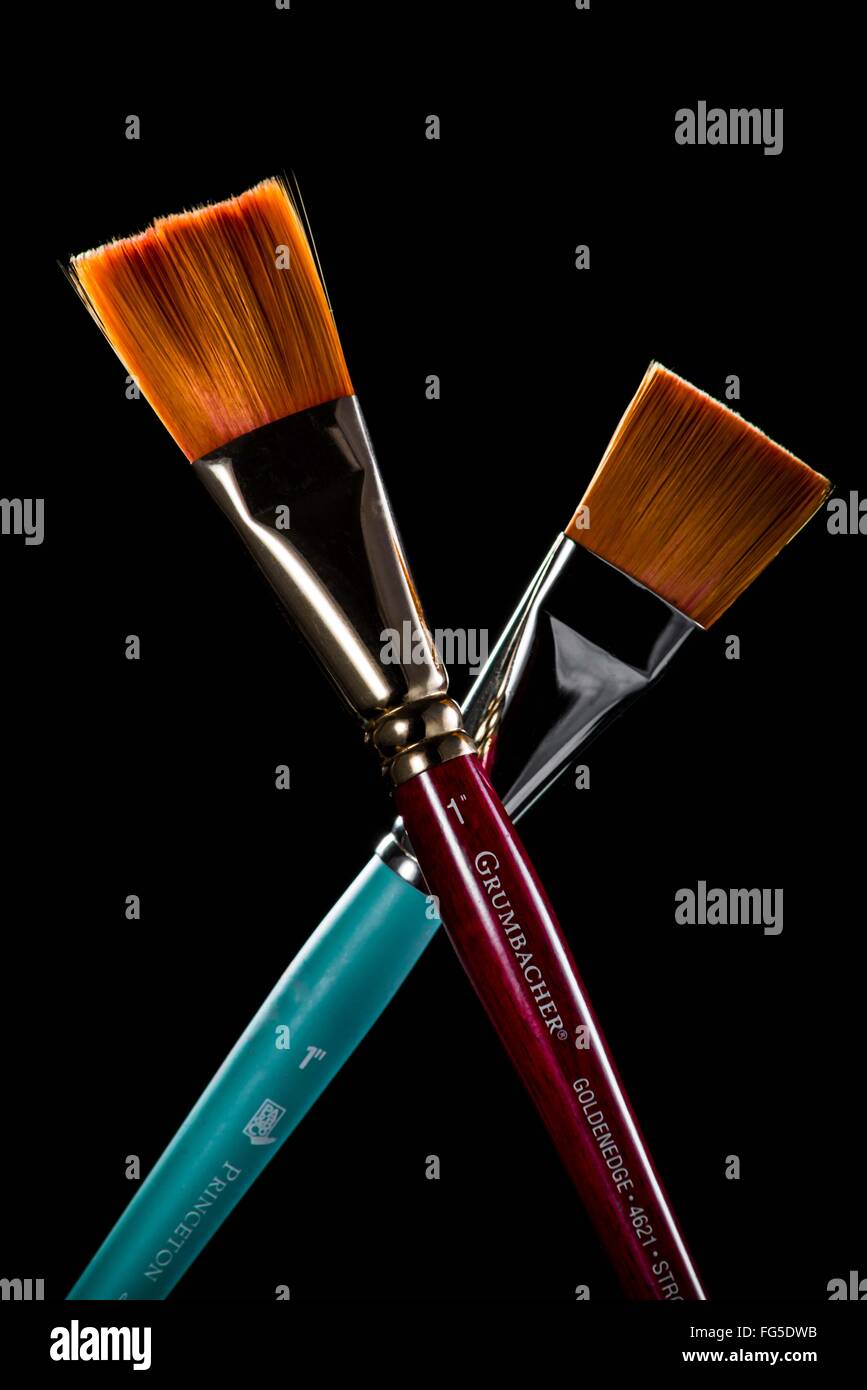 Elegant painting brushes Stock Photo - Alamy