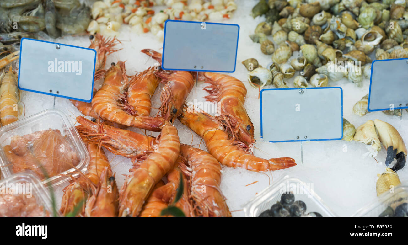 Large king prawns and other seafood popular food for easter and ...