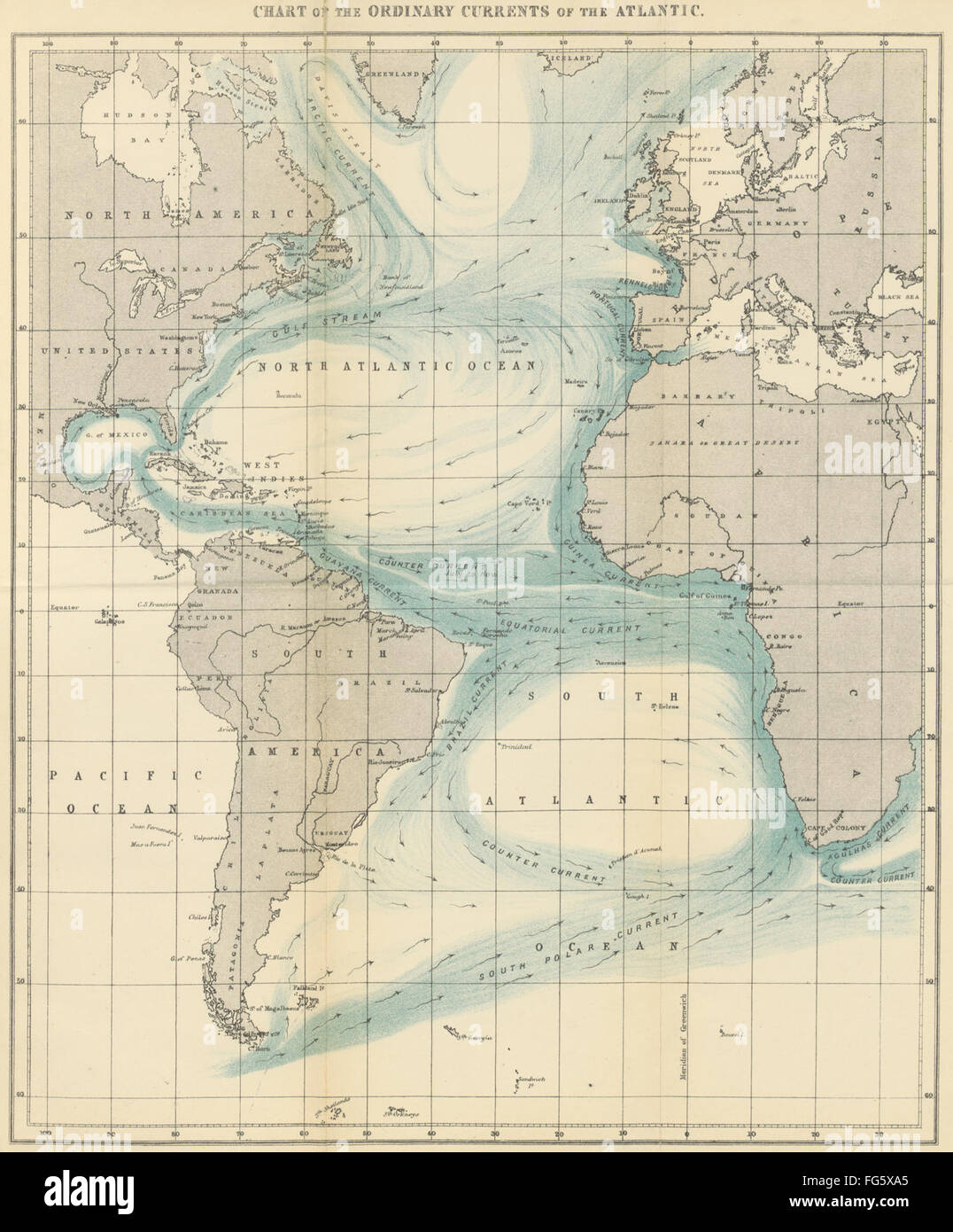 Atlantic ocean currents map hi-res stock photography and images - Alamy