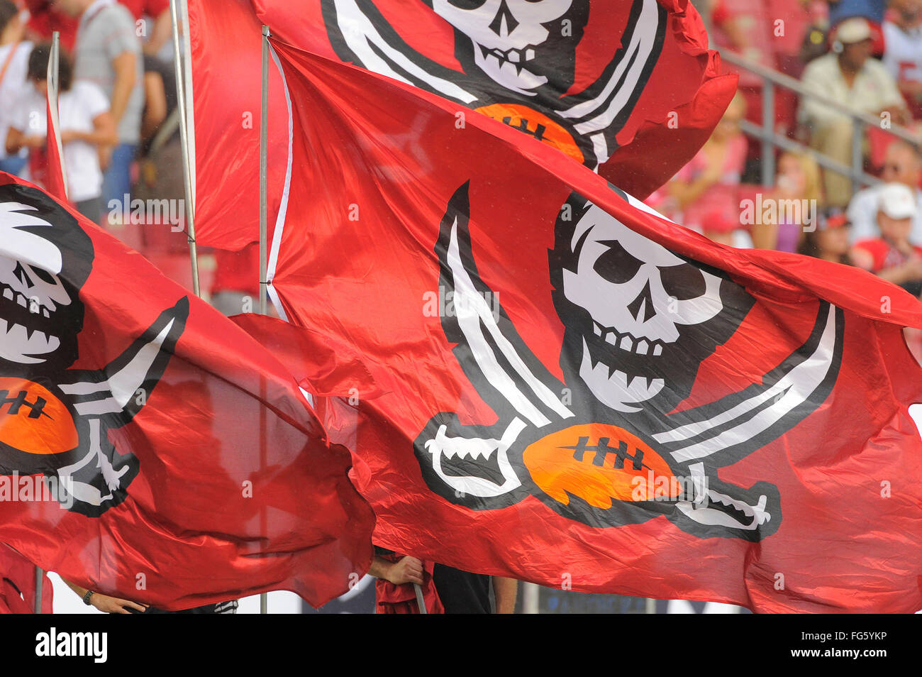 Tamap, Florida, USA. 9th Sep, 2012. Tampa Bay Buccaneers flags during ...