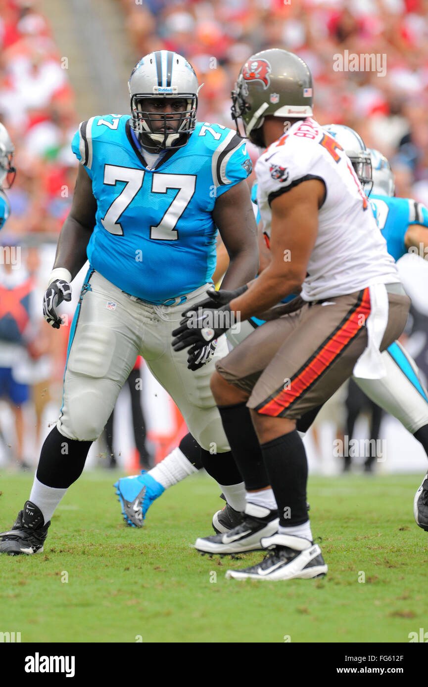 Tamap, Florida, USA. 9th Sep, 2012. Carolina Panthers guard Byron Bell ...