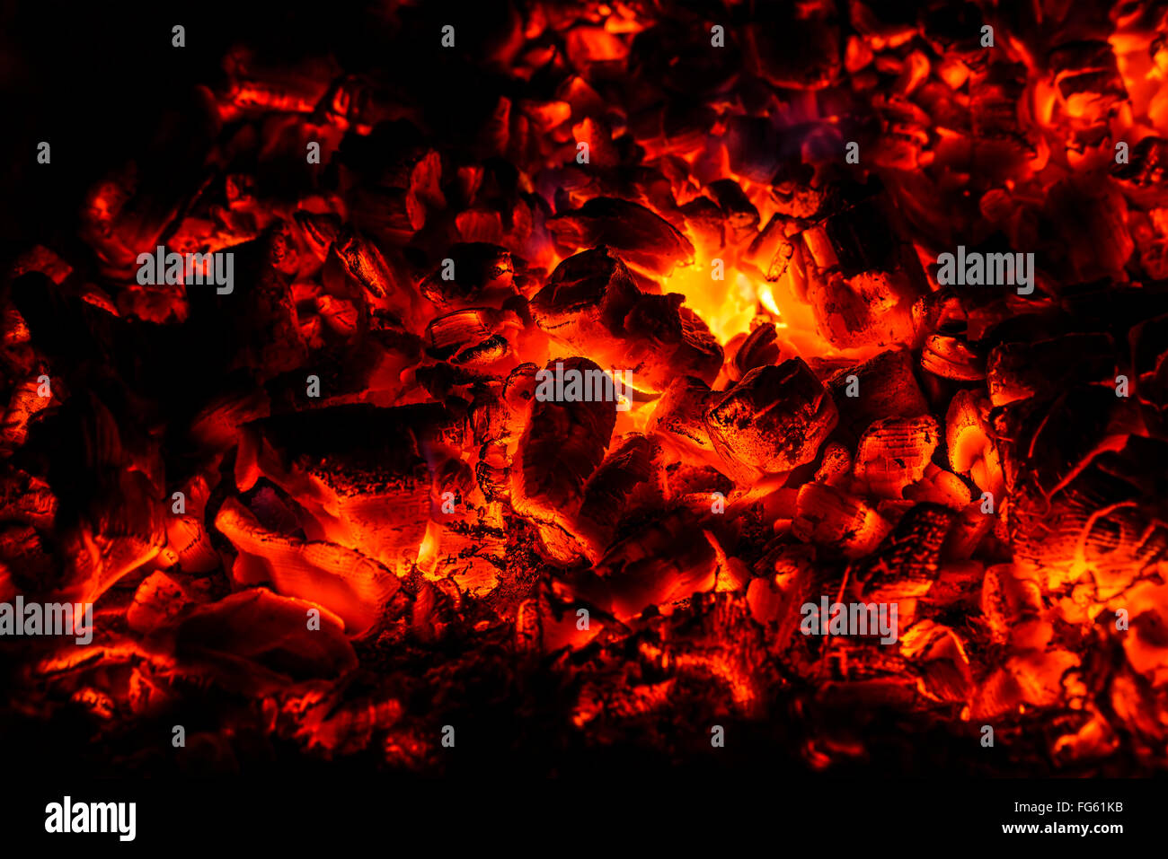 Hot coal, close up in the furnace Stock Photo - Alamy