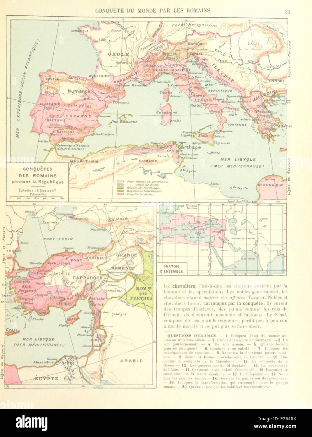 A vintage geography book, 'Géographie historique', summarizes the ...