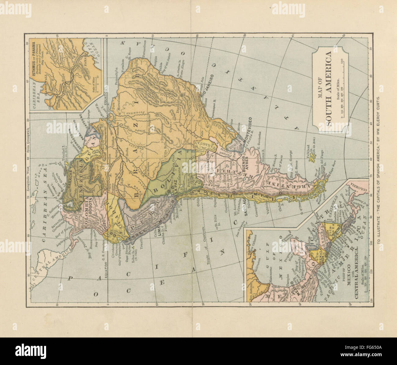 Spanish map with capitals