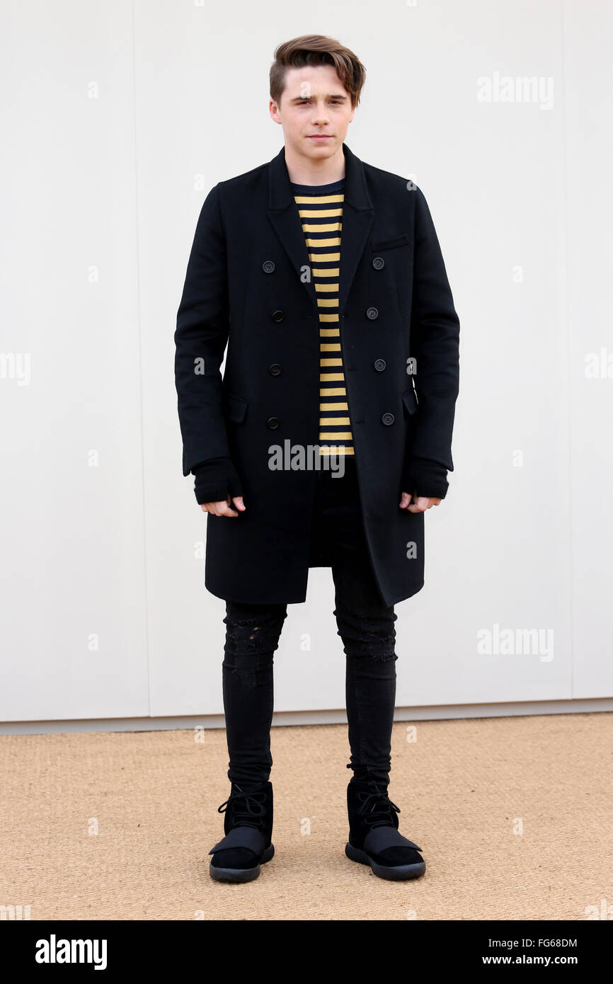 Burberry Prorsum Menswear A/W 16 - Arrivals Featuring: Brooklyn Beckham ...