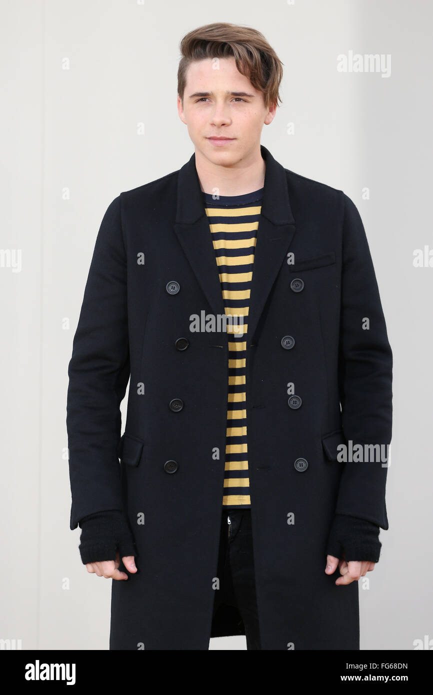 Burberry Prorsum Menswear A/W 16 - Arrivals Featuring: Brooklyn Beckham ...