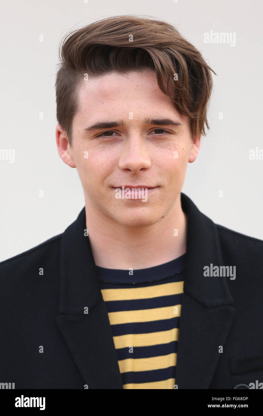 Burberry Prorsum Menswear A/W 16 - Arrivals Featuring: Brooklyn Beckham ...