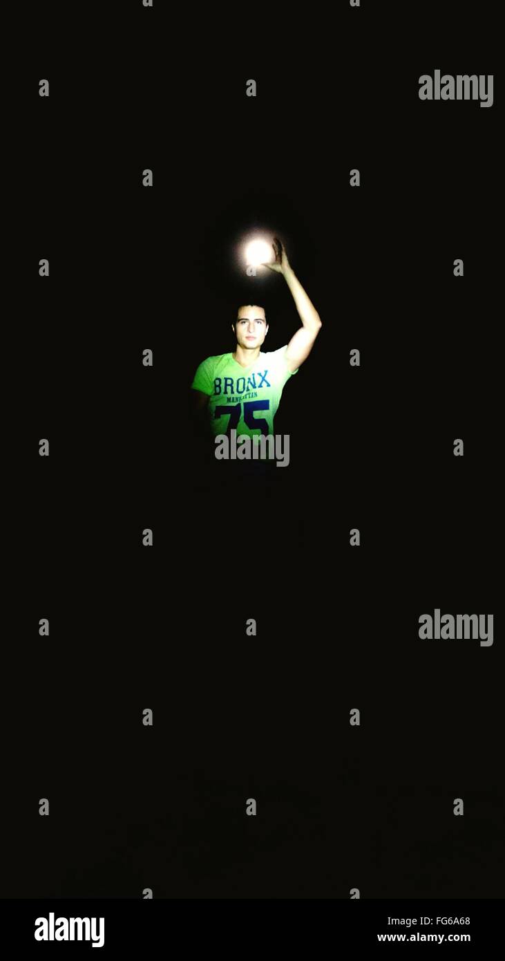 Man looking up full moon hi-res stock photography and images - Alamy