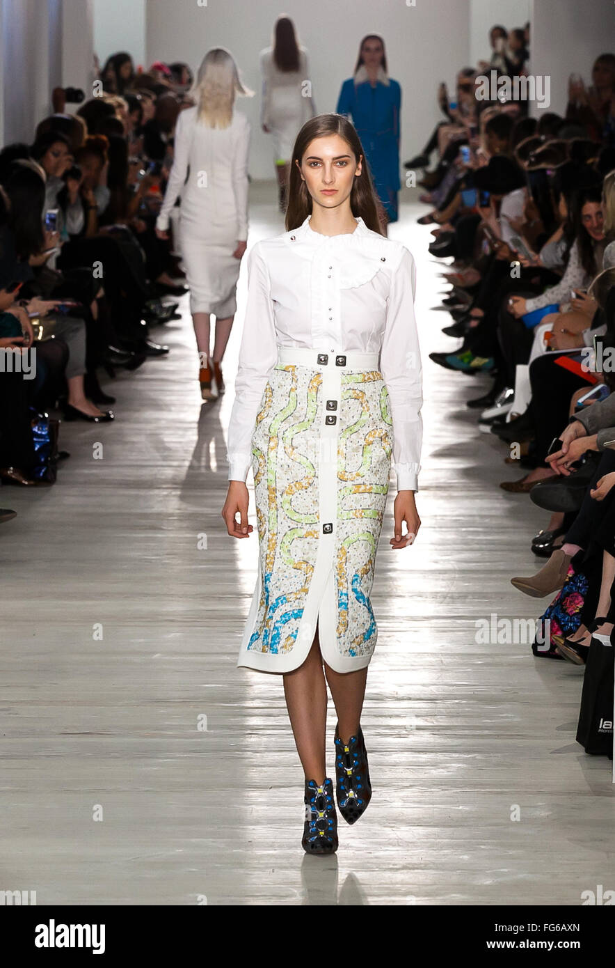 Model walking down the catwalk showcasing Peter Pilotto's collection at ...