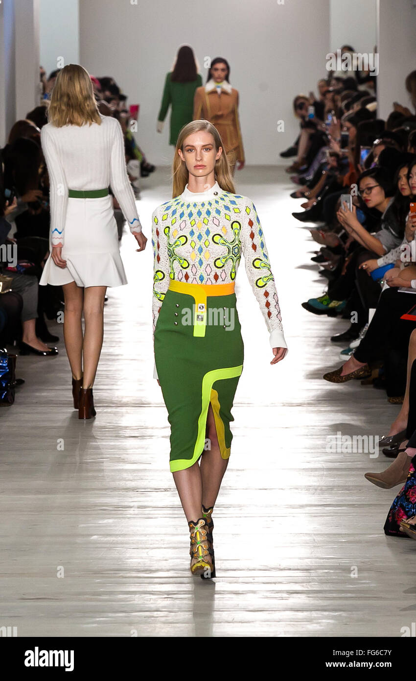 Model walking down the catwalk showcasing Peter Pilotto's collection at ...