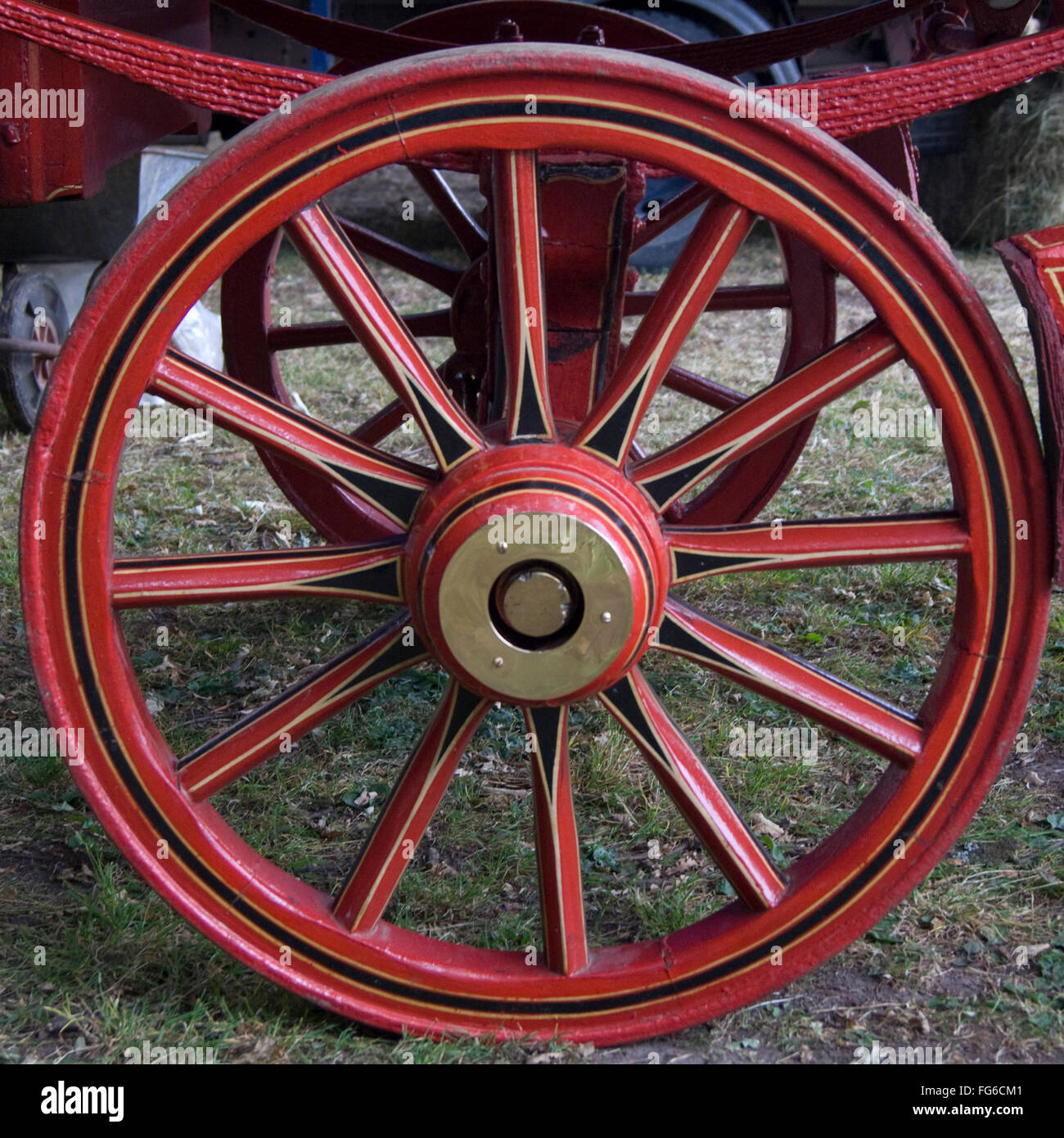 red cart wheel Stock Photo - Alamy