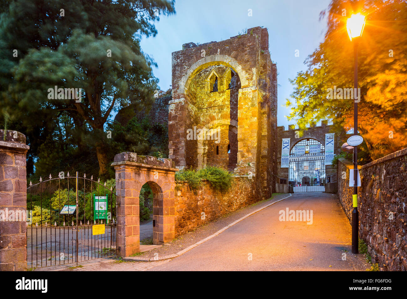 The early Norman gatehouse of Rougemont Castle at Exeter, Devon ...