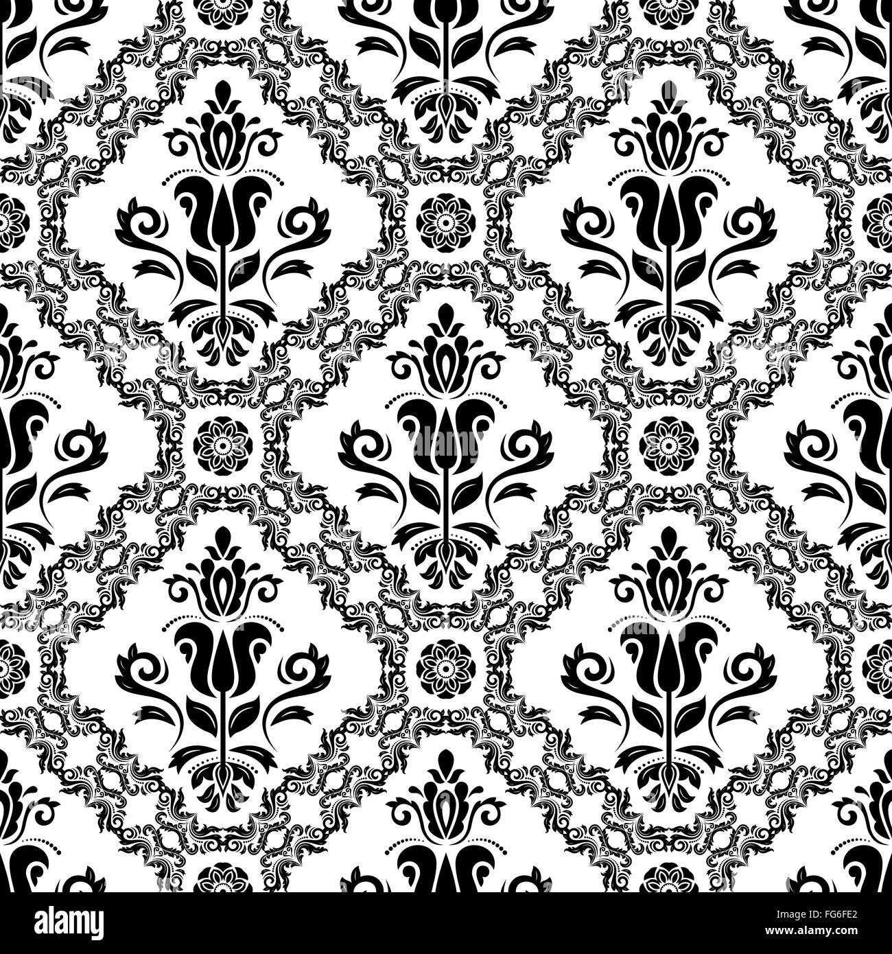 Damask Seamless Pattern Stock Photo - Alamy