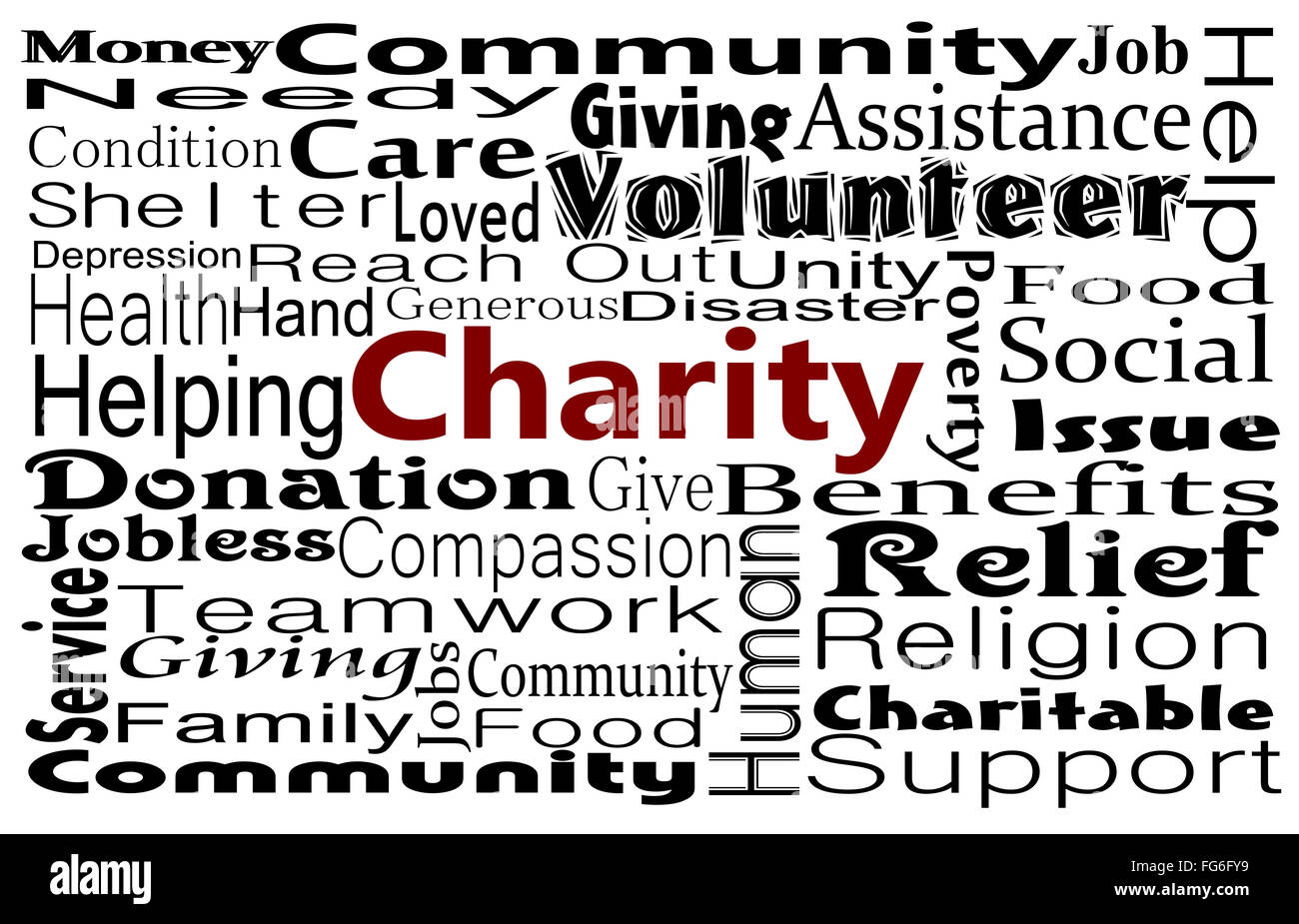 Charity and giving word cloud. Its time to give Stock Photo - Alamy