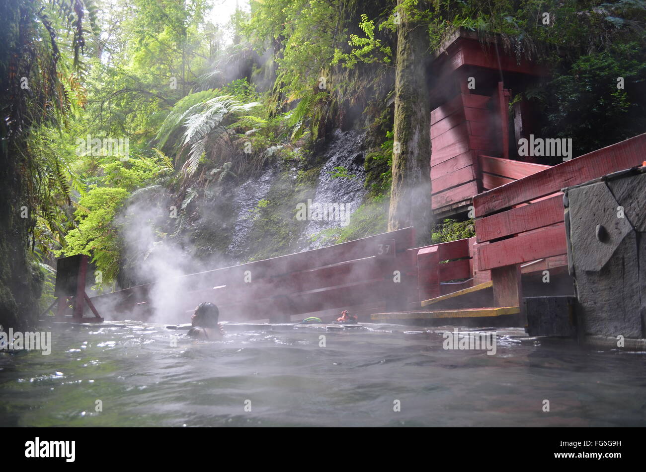 The Termas Geometricas natural hot springs, near the town of Conaripe ...