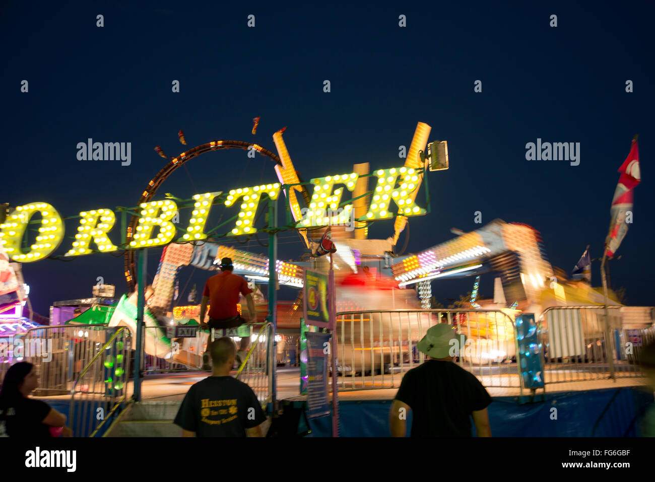 Hutchinson, Kansas, USA, 12th September, 2015 Carnival rides on the ...