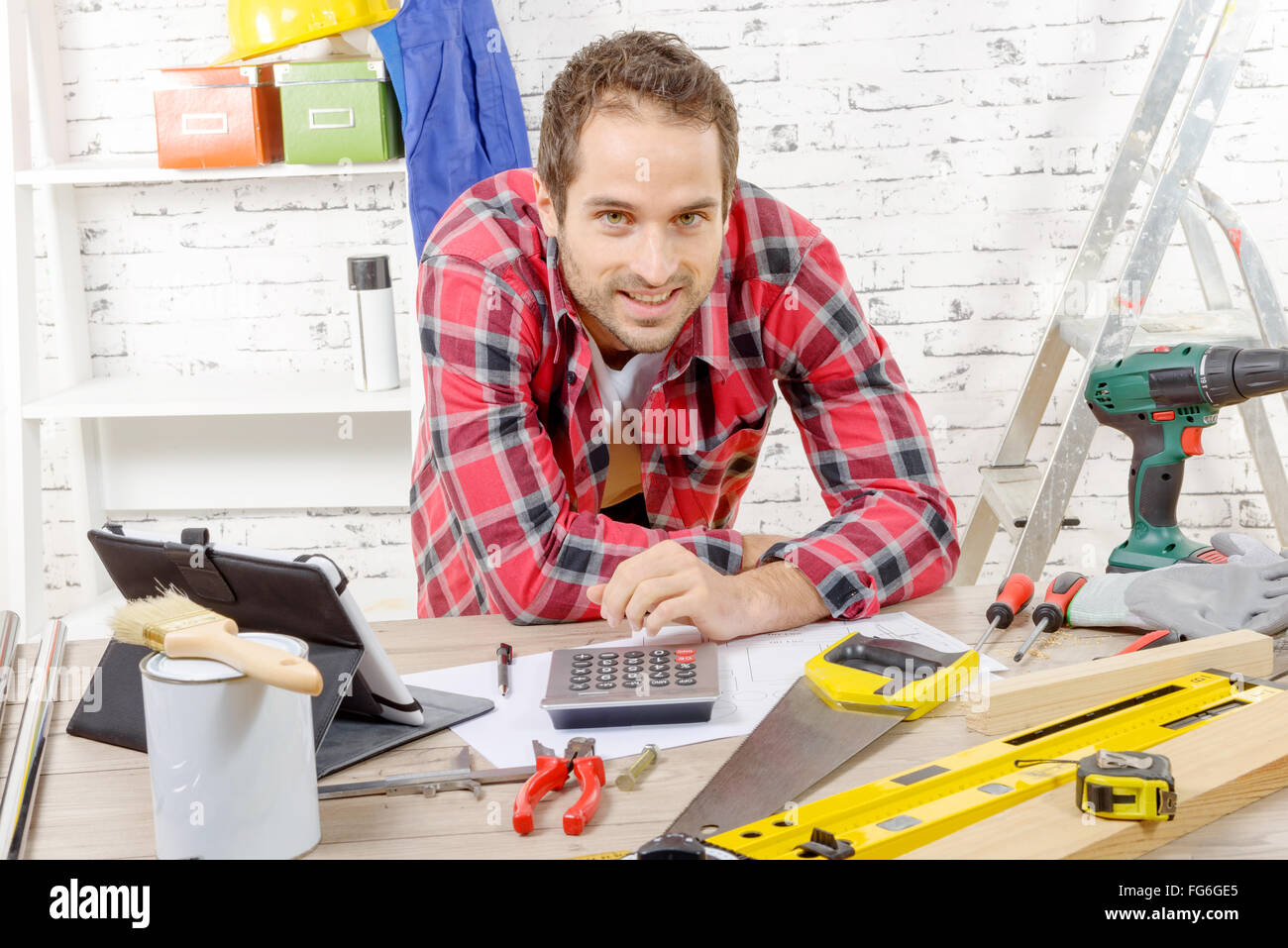 Young architect work in workshop hi-res stock photography and images ...