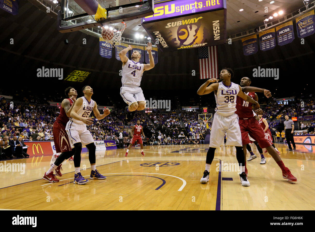 Baton Rouge, LA, USA. 17th Feb, 2016. LSU Tigers guard Keith Hornsby (4 ...