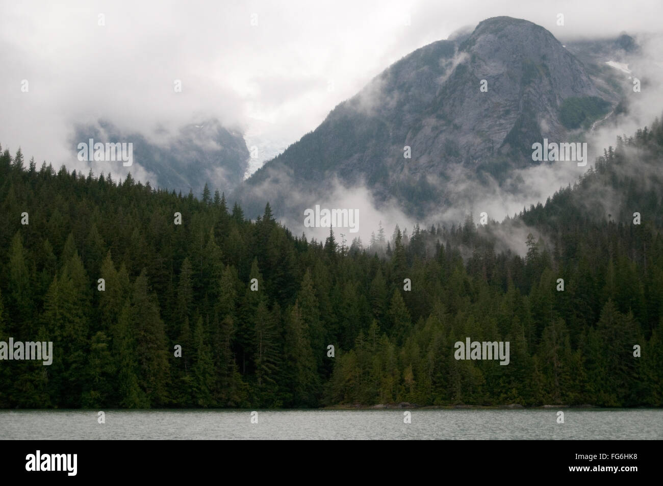 Pacific mountain fjords and glaciers in Great Bear Rainforest on the ...