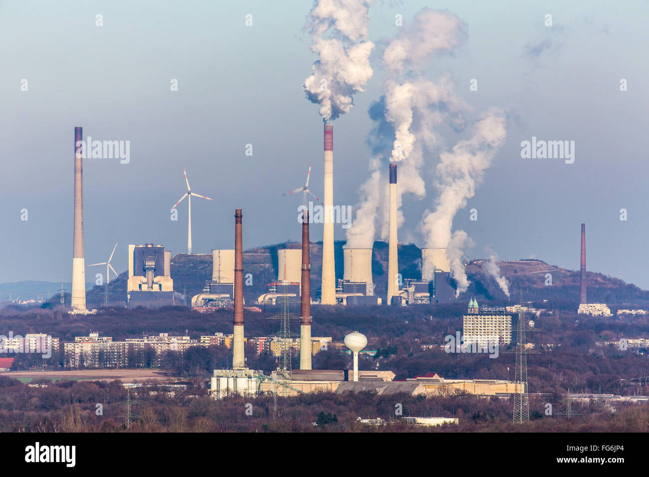 EON industries, coal power plant Scholven, Gelsenkirchen, Germany, wind ...
