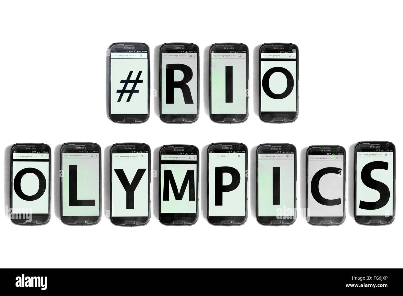 Olympics phone screen hi-res stock photography and images - Alamy