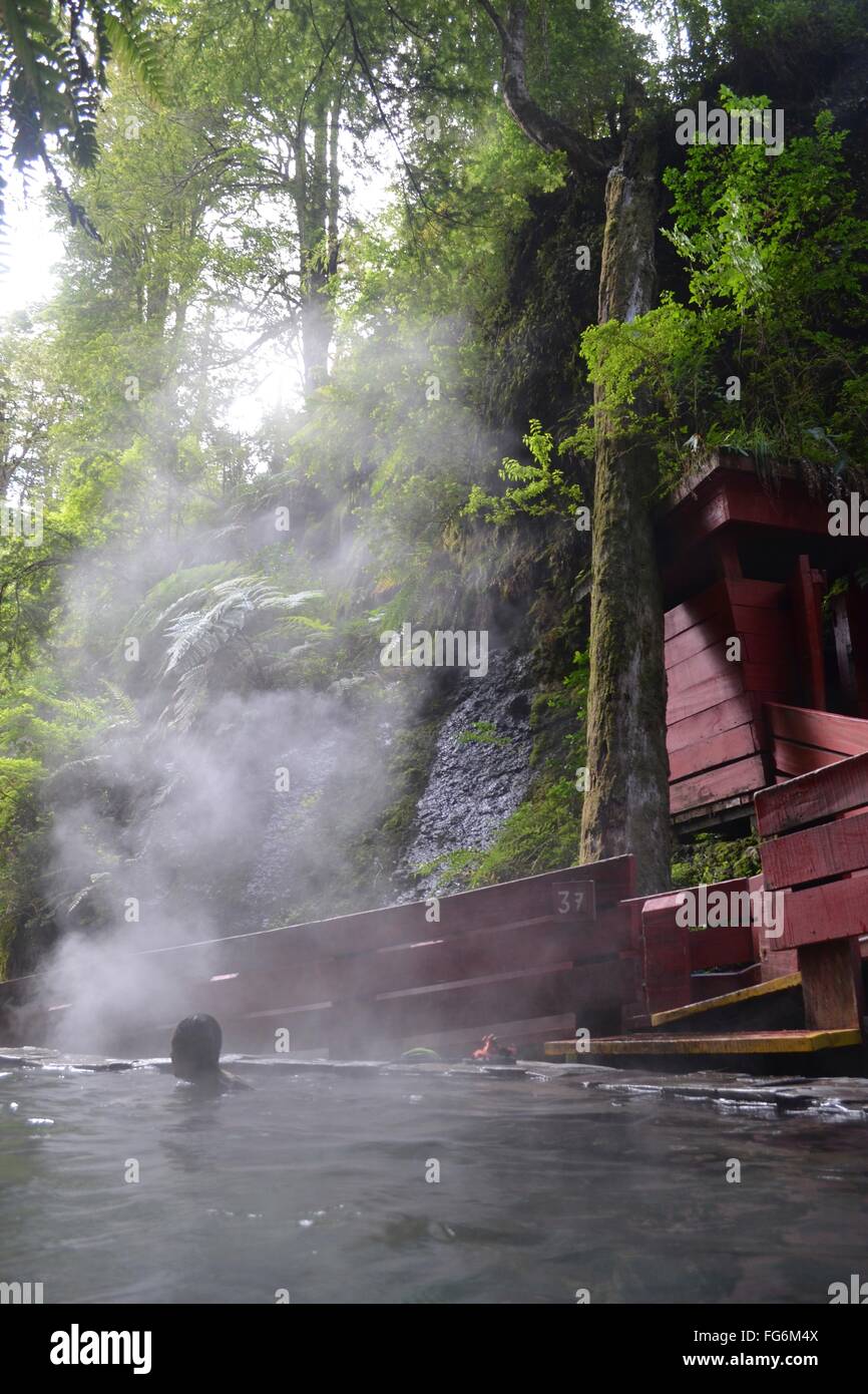 The Termas Geometricas natural hot springs, near the town of Conaripe ...
