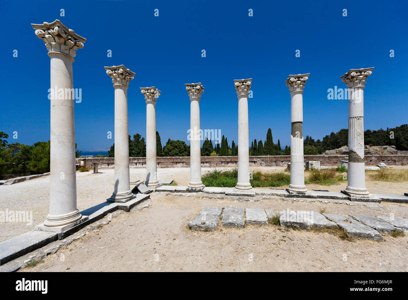 Columns and ruins at Asklipion; Kos, Greece Stock Photo - Alamy