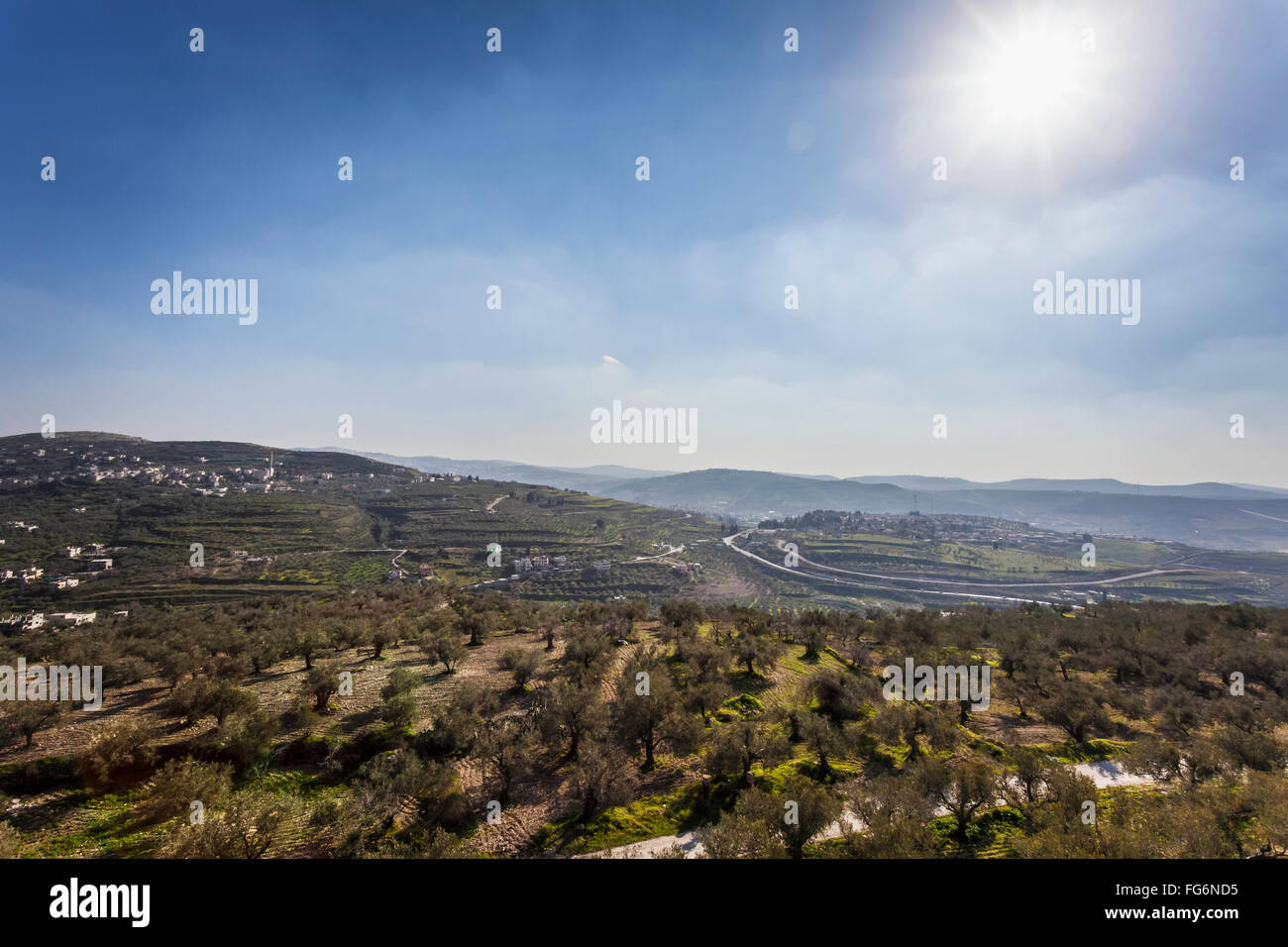 Looking south from the hills of Samaria in the direction of Jerusalem ...