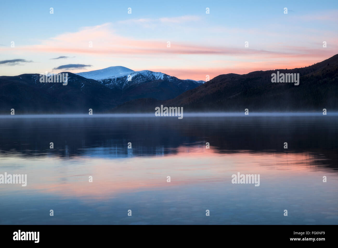 Dawn over Fish Lake; Yukon, Canada Stock Photo - Alamy