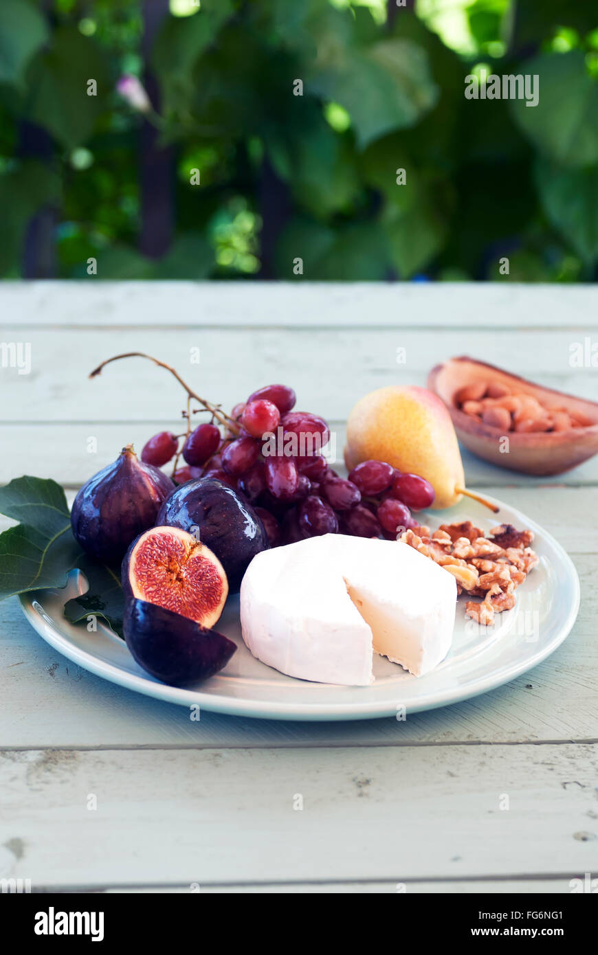 A fruit and cheese platter; Laval, Quebec, Canada Stock Photo - Alamy