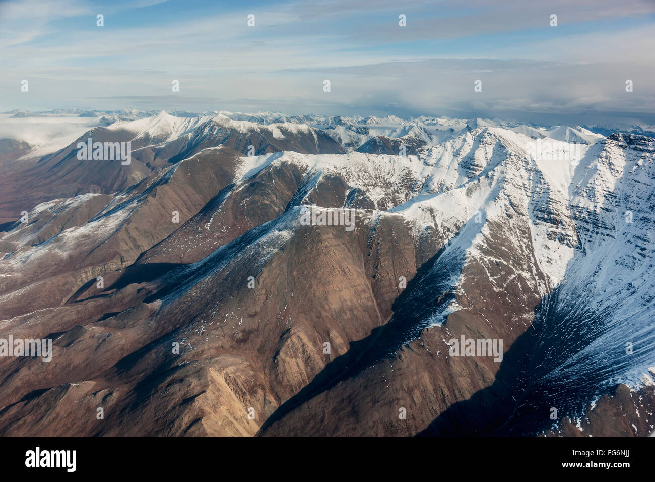 Snow covered peaks in the Brooks Range in winter; Alaska, United States ...