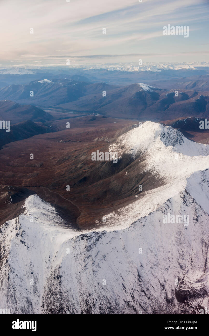 Snow covered peaks in the Brooks Range in winter; Alaska, United States ...