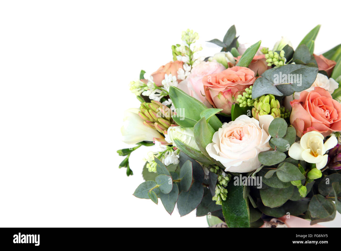 Beautiful wedding bouquet David Austin Roses Stock Photo - Alamy