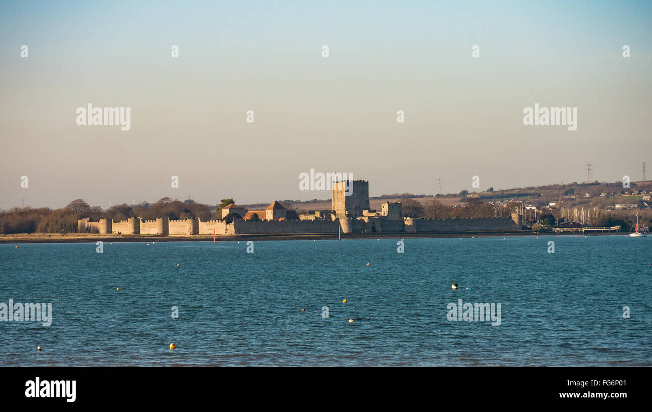 Portchester castle, at the Northern point of Portsmouth Harbour ...