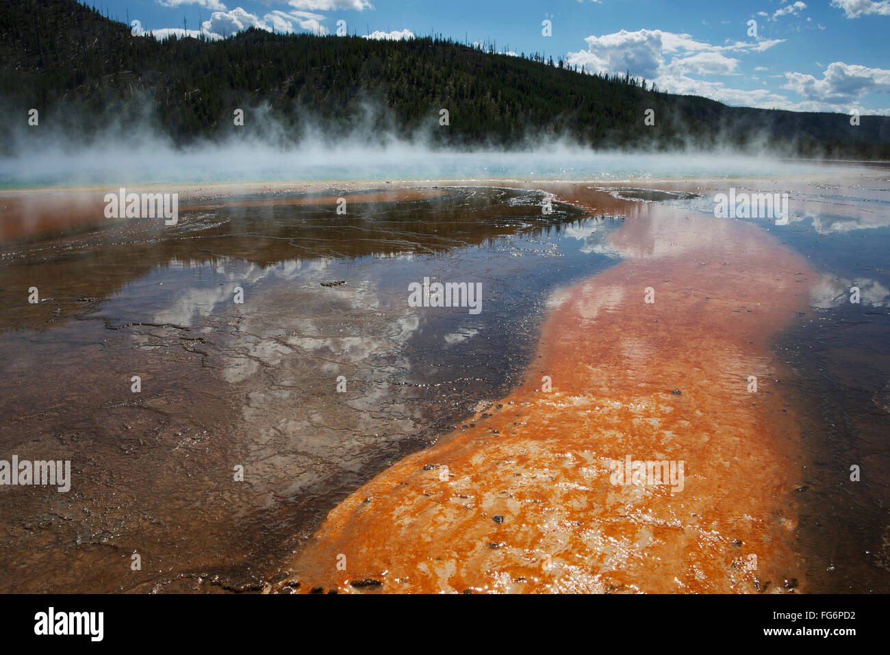 Prismatic pools 4, Yellowstone National Park; Wyoming, United States of ...