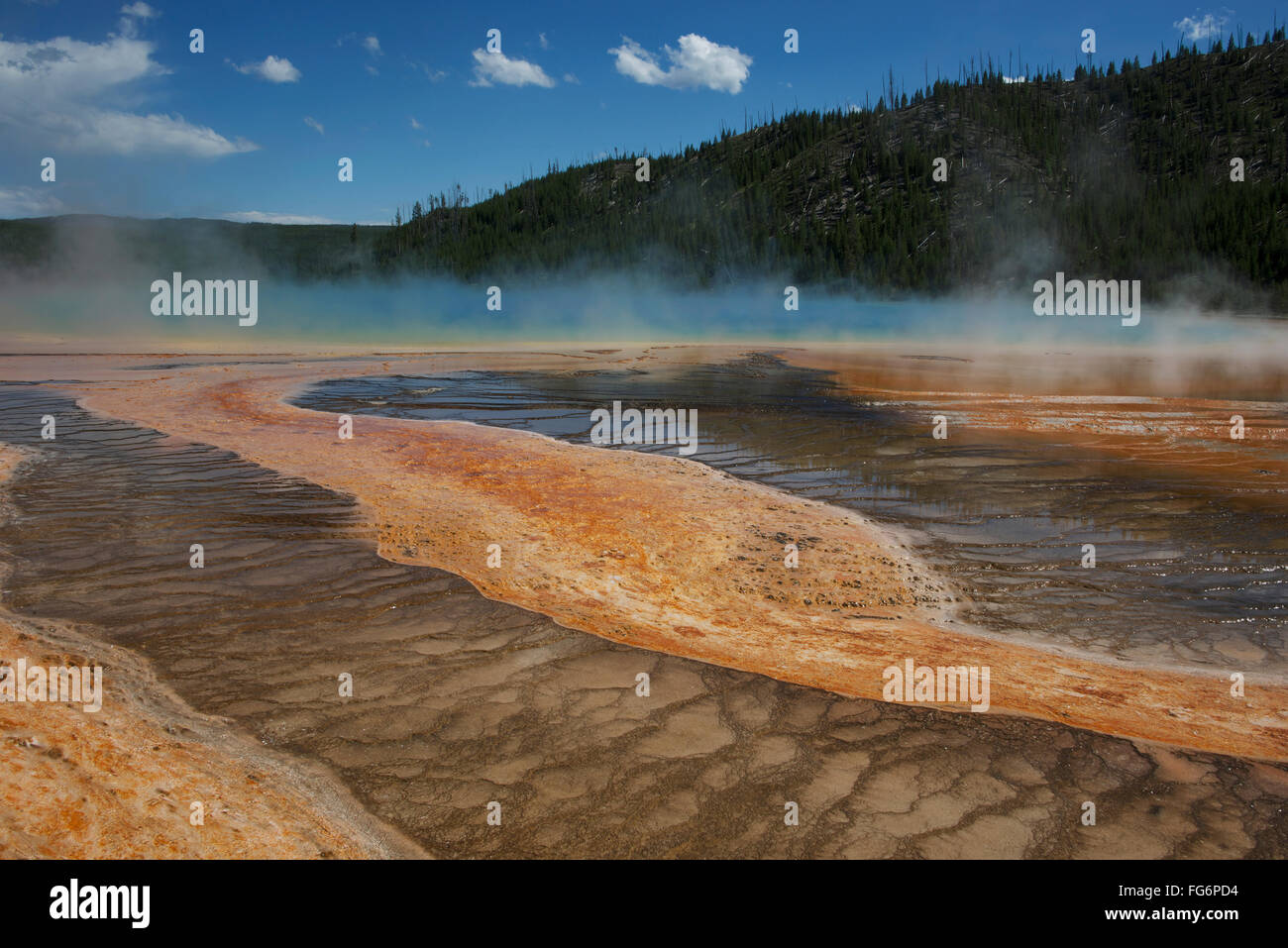 Prismatic pools, Yellowstone National Park; Wyoming, United States of ...