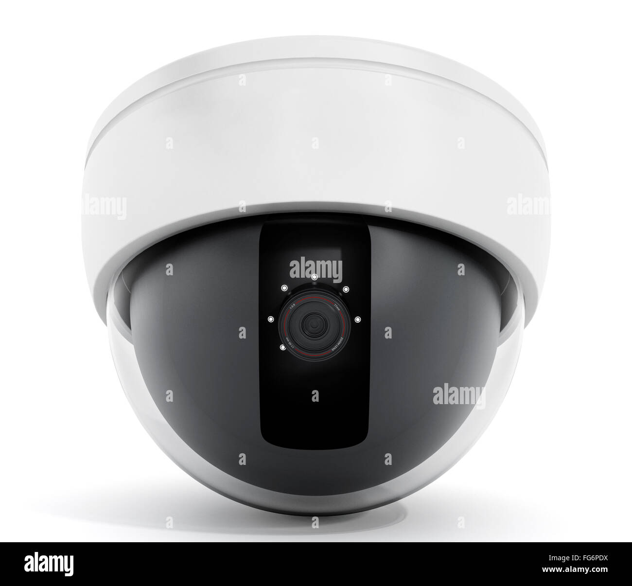 White dome camera isolated on white background Stock Photo - Alamy