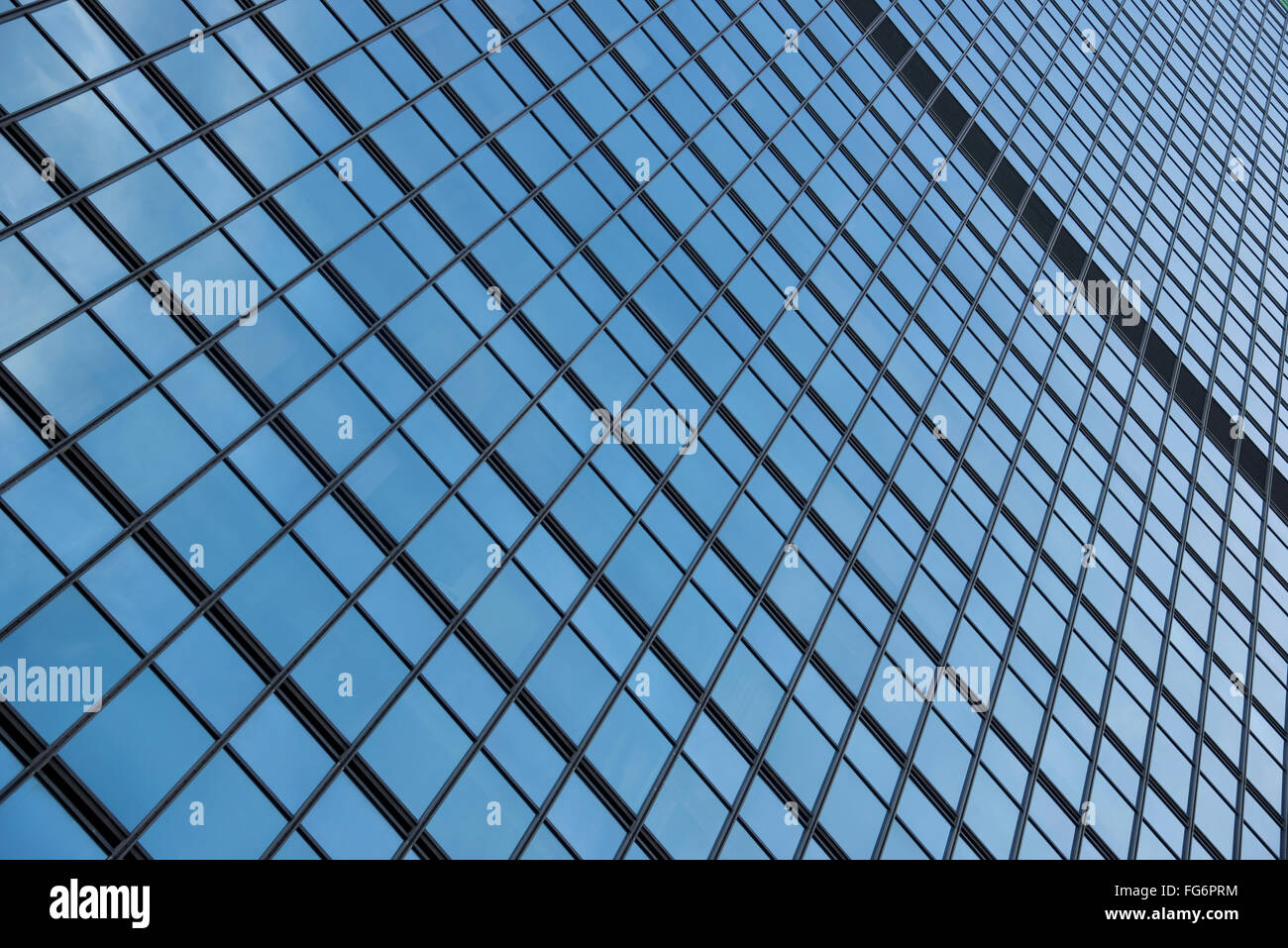Geometric pattern of window frames on skyscraper; Hong Kong, China ...