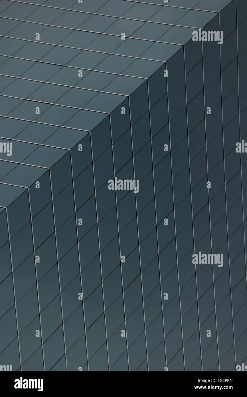 Geometric pattern of windows on grey skyscraper; Hong Kong, China Stock ...