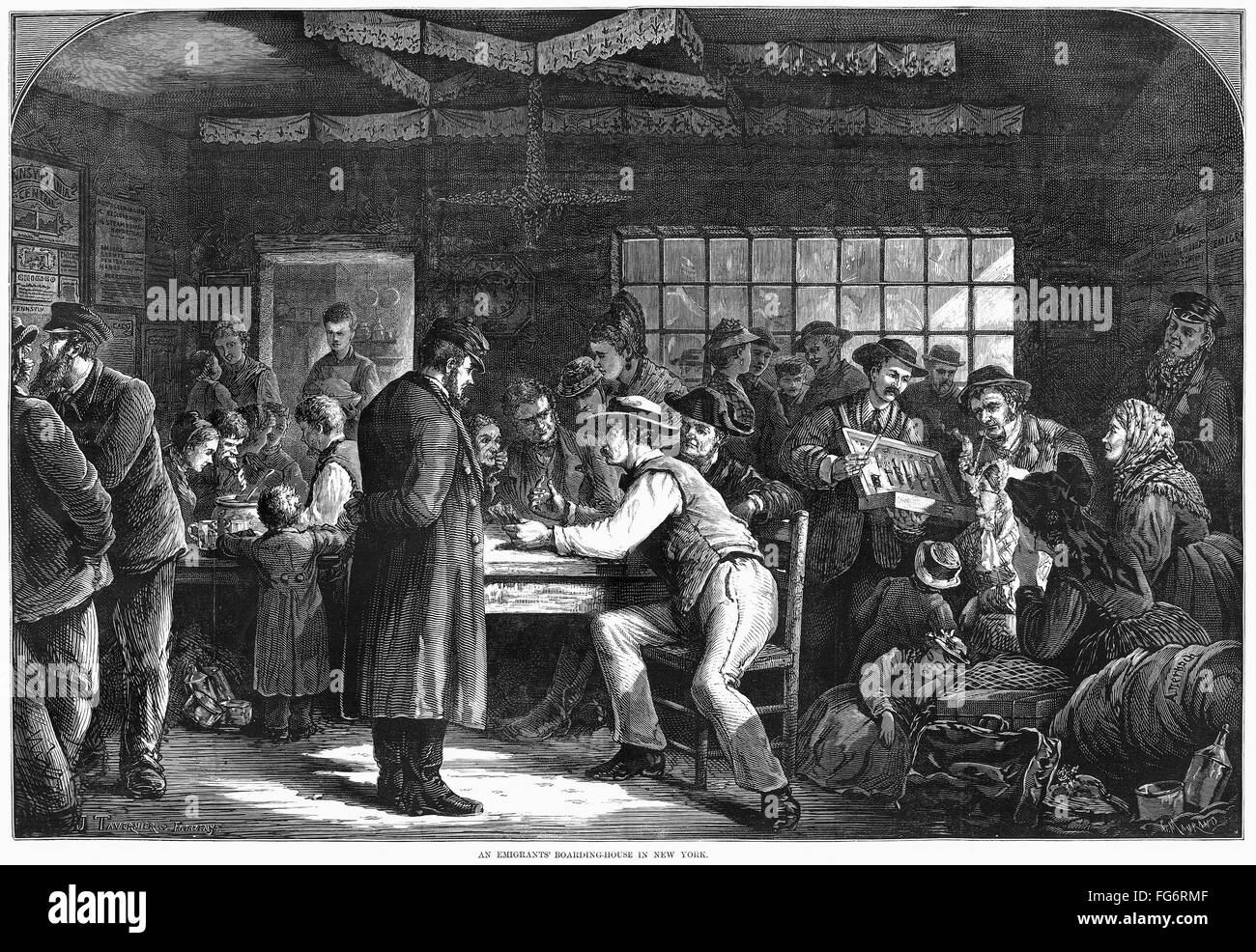 NEW YORK: IMMIGRANTS, 1870. /nInterior of an immigrant boarding house ...