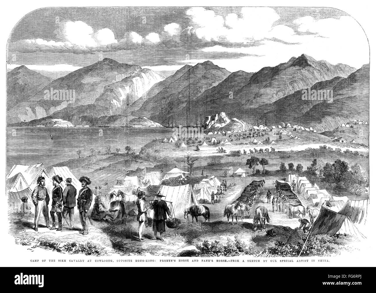 SECOND OPIUM WAR, 1860. /nCamp of the Sikh cavalry of the British ...