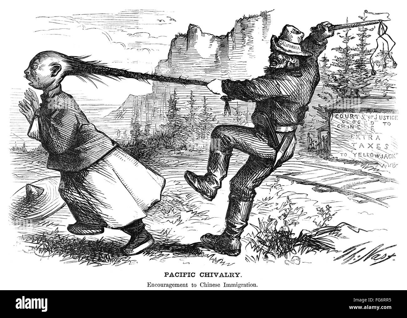 CHINESE IMMIGRANTS, 1869. /n'Pacific Chivalry. Encouragement to Chinese ...