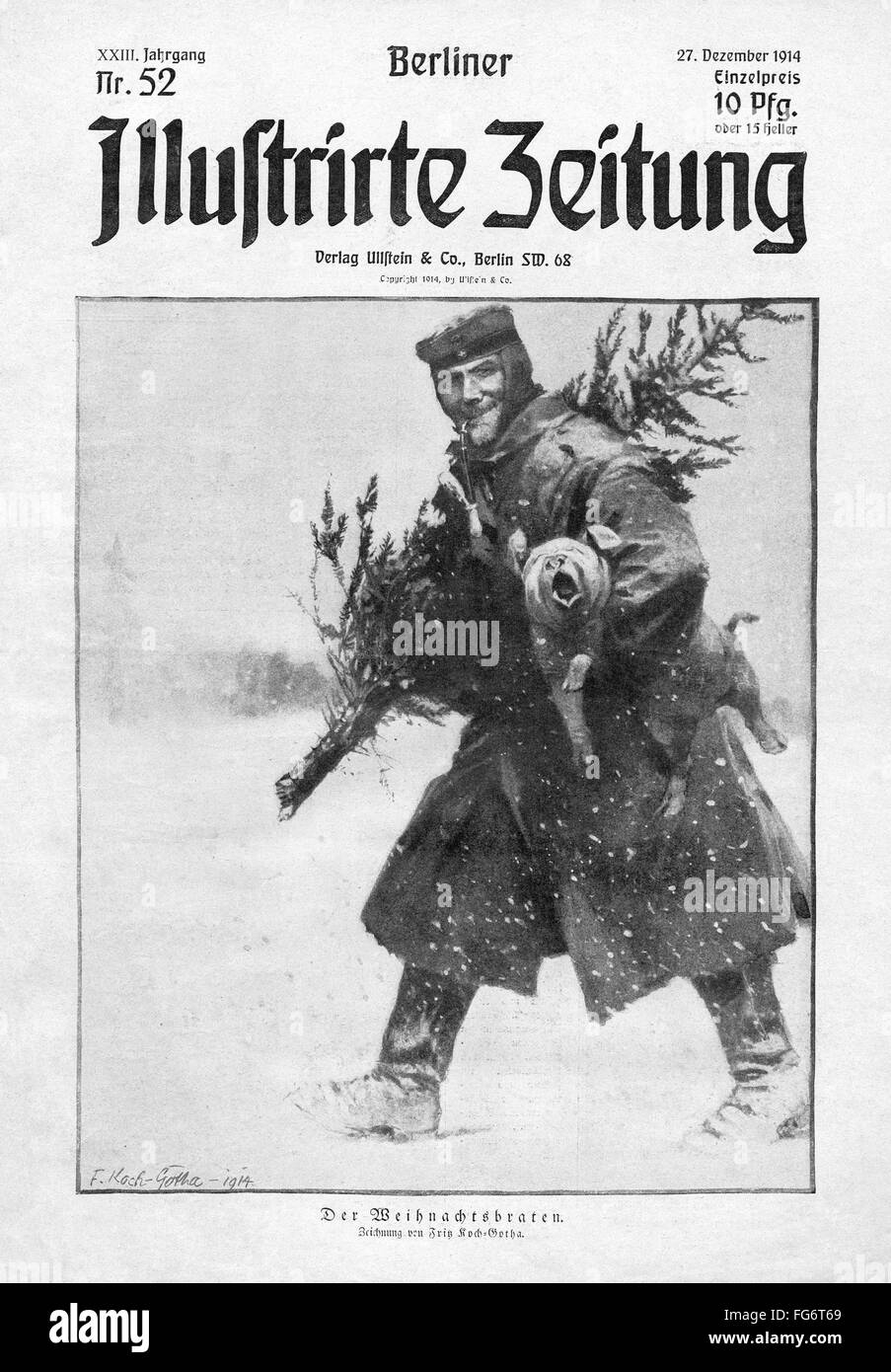 WORLD WAR I: CHRISTMAS. /n'The Christmas Roast.' A German soldier ...